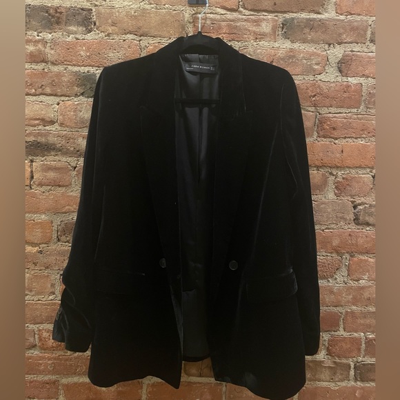 Zara | Jackets & Coats | Zara Velvet Blazer | Poshmark